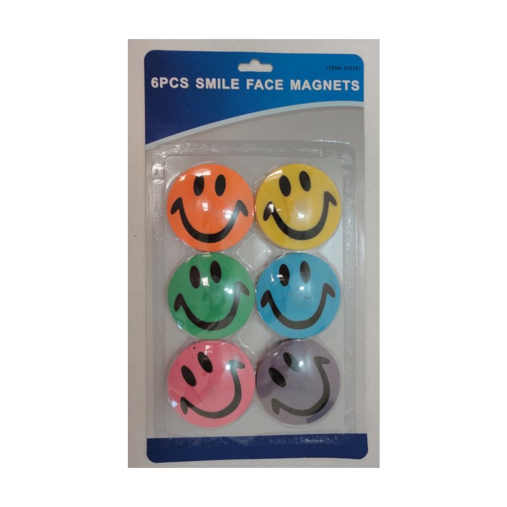 144 Wholesale 6pc Smile Face Magnets - at - wholesalesockdeals.com