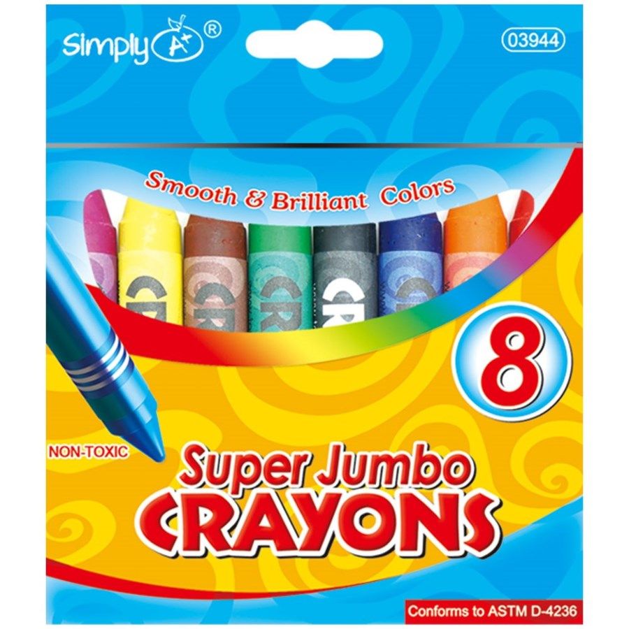 96 Wholesale 8 Color Jumbo Crayon - at - wholesalesockdeals.com