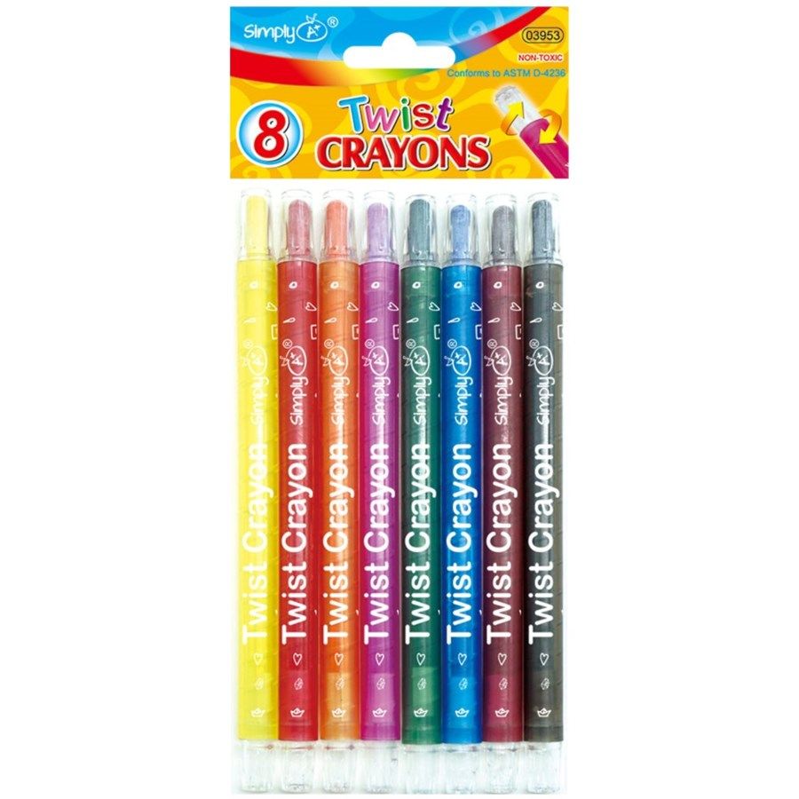 96 Wholesale 8 Color Twist Crayon - at - wholesalesockdeals.com