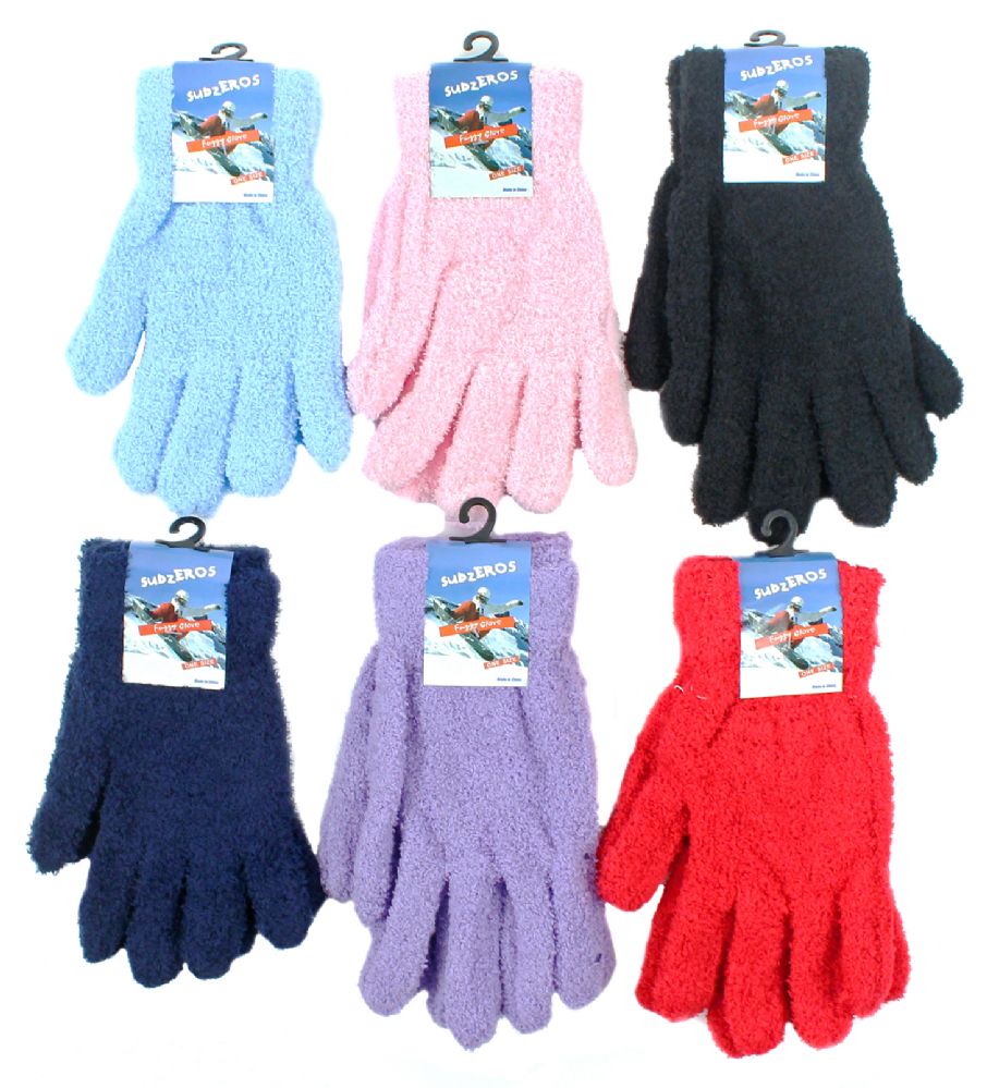 60 Wholesale Women's Fuzzy Gloves - at - wholesalesockdeals.com